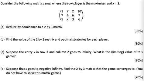 linear programming game theory problem 2x3 matrix where one of the