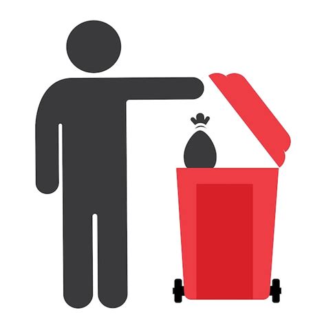 Tirar Basura A La Basura Vector Premium