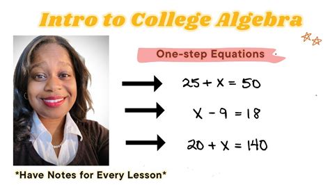 College Algebra Learn It All Before Your First Day Starting With Equations Youtube