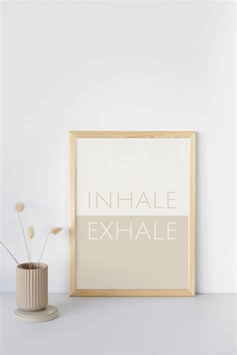 Inhale Exhale Wall Art Printable Digital Download Bold Text Wall Art