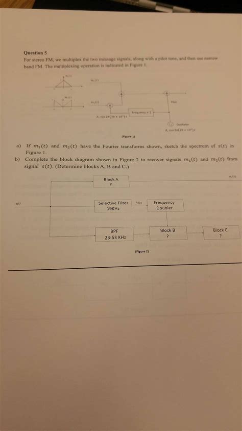 Solved For Stereo Fm We Multiplex The Two Message Signals
