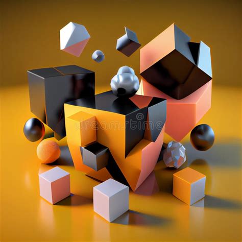 Abstract 3d Render Cube Shape Geometric Background Stock Illustration Illustration Of Blank