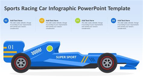 sports racing car infographic powerpoint template ppt slides