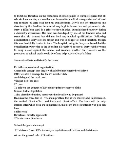 Ficticious Directives Jerry A Fifth Form Pupil In A Private School In