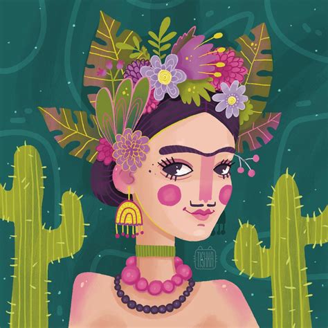 Фрида Кало в 2025 г Цветочные иллюстрации Кало Иллюстрации