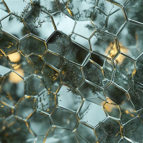 Hightech Matrix With Hexagonal Grid Premium Ai Generated Image