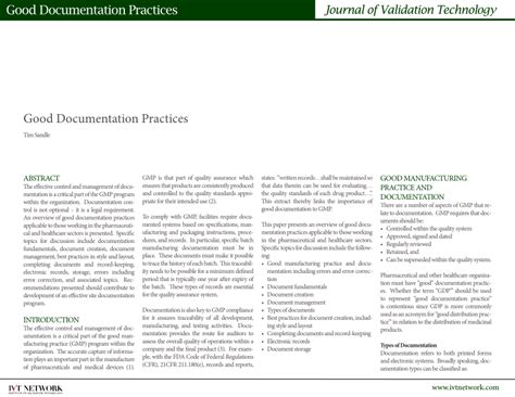 Pdf Good Documentation Practices