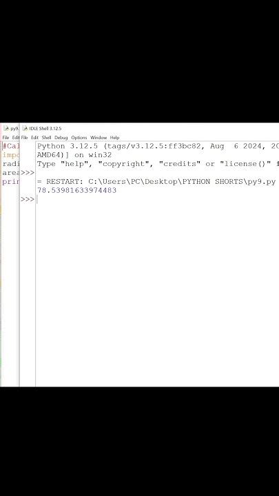 Area Of A Circle In Python Python Coding Programming