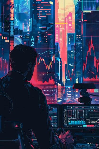 Premium Photo Trader Dealing With Dynamic Data Analysis And Market