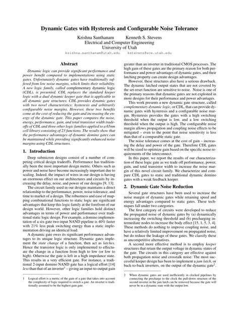 pdf dynamic gates with hysteresis and configurable noise tolerance
