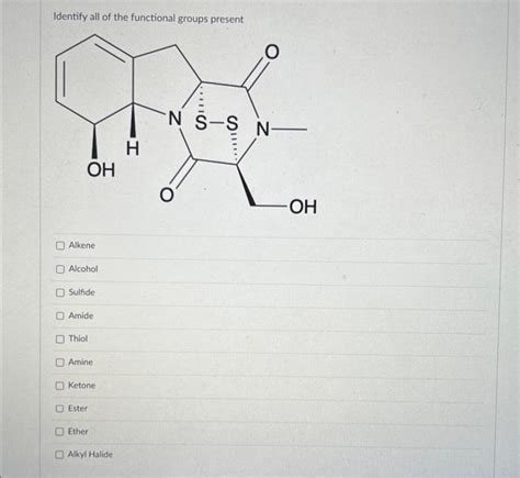 [solved] Identify All Of The Functional Groups Present Alk