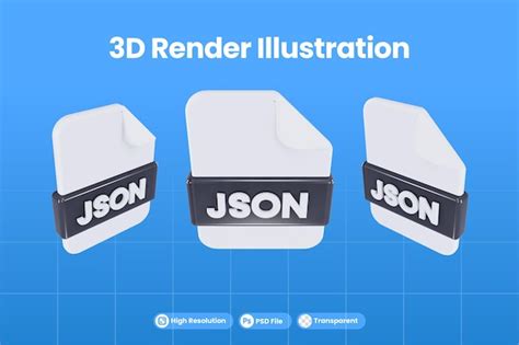 Premium Psd 3d Render Icon File Format Json A