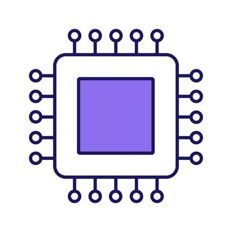 Processor Color Icon Microprocessor Cpu Central Processing Unit