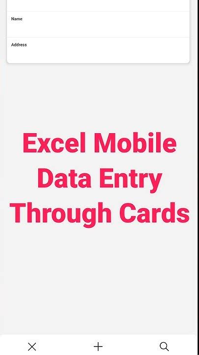 Excel Mobile Data Entry Through Cards Excel Msexcel Dataentry