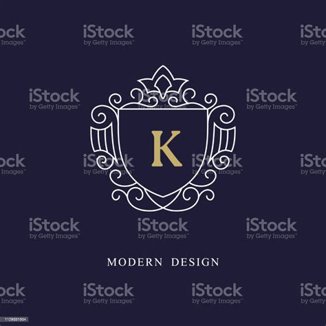 대문자 K 아름 다운 모노 그램입니다 우아한 로고입니다 서 예 디자인입니다 럭셔리의 상징 빈티지 장식입니다 간단한 그래픽 스타일입니다 Flourishes 부티크 브랜드입니다