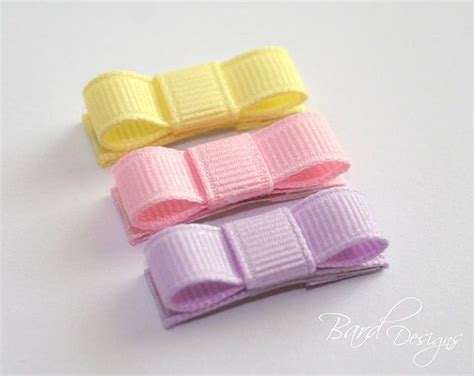 Set Of 3 Itty Bitty Bows In Pretty Pastels