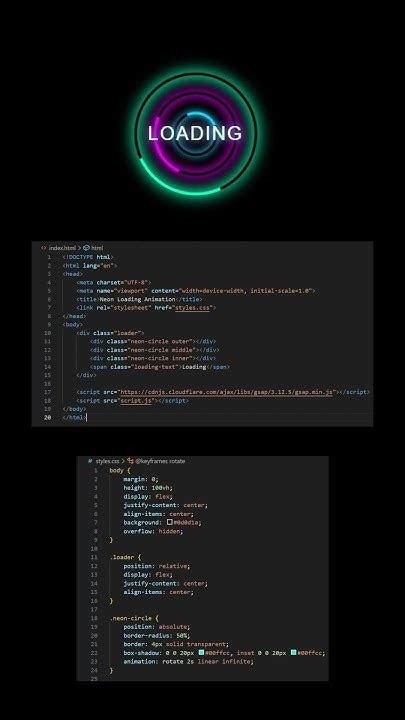 Neon Loading Animation Css Tutorial Coding React Javascript Webdev