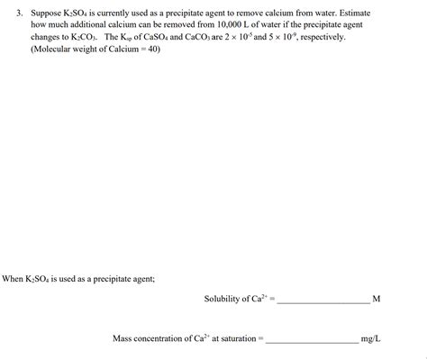 Solved The Mass Concentraion Of Ca2 ﻿from K2so4 ﻿please I