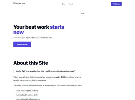 agilitycms eleventy starter 2020 by agility a eleventy template