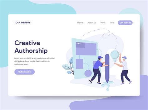 landing page template of creative authorship illustration concept