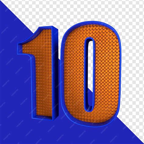 Premium PSD | Number 10 blue