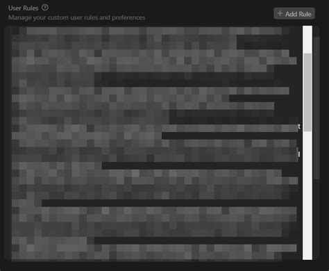 bring back the old user rules editor feature requests cursor