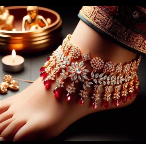 Pin By Sonal On Payal Anklet Designs Ankle Jewelry Foot Jewelry