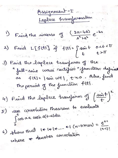 laplace transformation assignment pdf