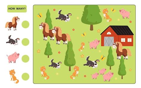 Premium Vector Animals Math Education