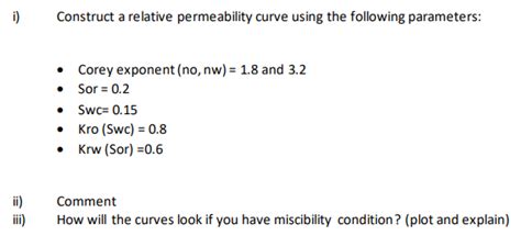 solved i construct a relative permeability curve using the