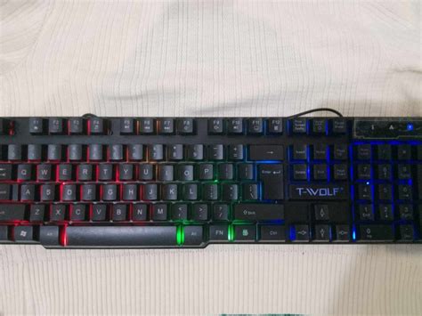 T WOLF Gaming Keyboard Backlit Keyboard With Numpad Computers Tech Parts Accessories