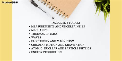 IB Physics Notes Detailed Study Guide International Baccalaureate Study With Kiki Etsy