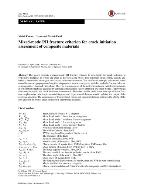 Pdf Mixed Mode Iii Fracture Criterion For Crack Initiation Assessment Of Composite Materials