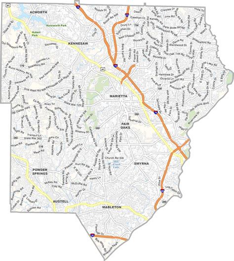 Paulding County Map Georgia Us County Maps