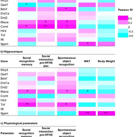 Heatmap Of Bivariate Correlations Pearsons R 2 Between Behavioural Download Scientific