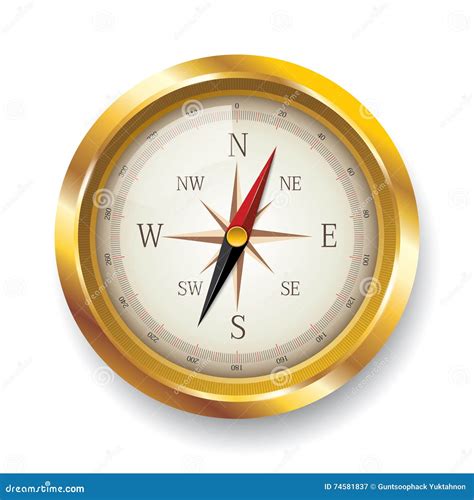 Compass On White Background Stock Illustration Illustration Of
