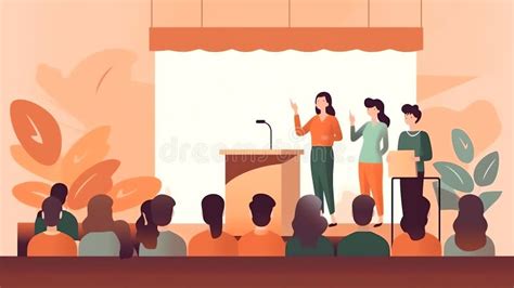 Generative Ai Political Meeting With Candidate Stock Illustration