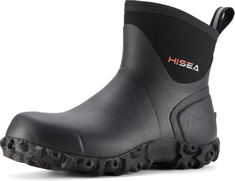 Hisea Mens Rubber Boots Ankle Rain Boots Waterproof