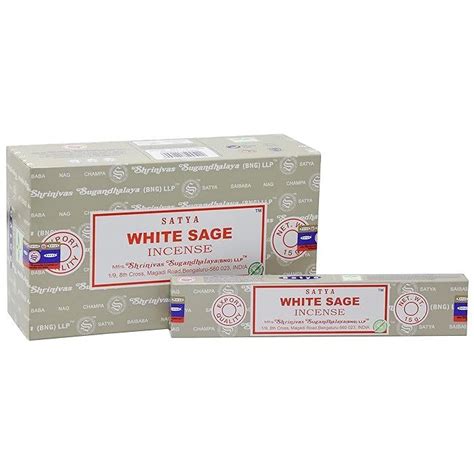 티몬 비즈 마켓 어스 사티야 화이트 세이지 향 스틱 15 Gms 12 개 팩 그린 인증 인도의 향기로운 손으로 감은 아가르바티 예배 향수 럭셔리뷰티