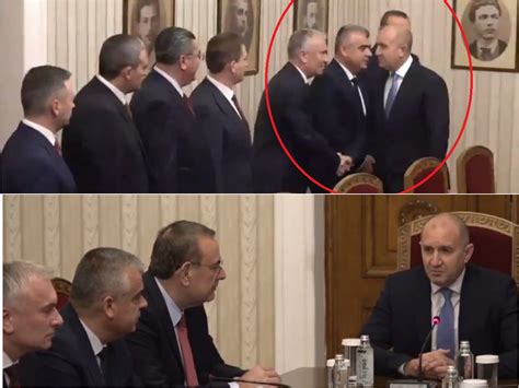 ЛЪСНА ДВУЛИЧИЕТО НА РАДЕВ Позорни сцени на Дондуков 2 президентът с охота прие и се ръкува с