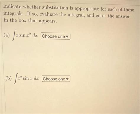 Answered Indicate Whether Substitution Is Appropriate For Each Of