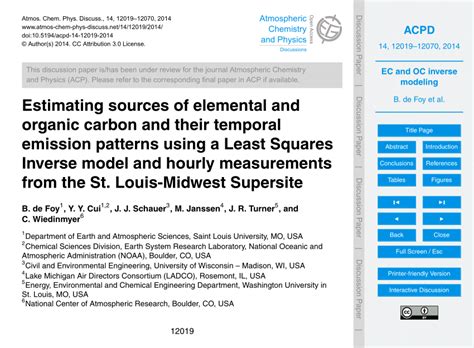 Pdf Estimating Sources Of Elemental And Organic Carbon And Their Temporal Emission Patterns