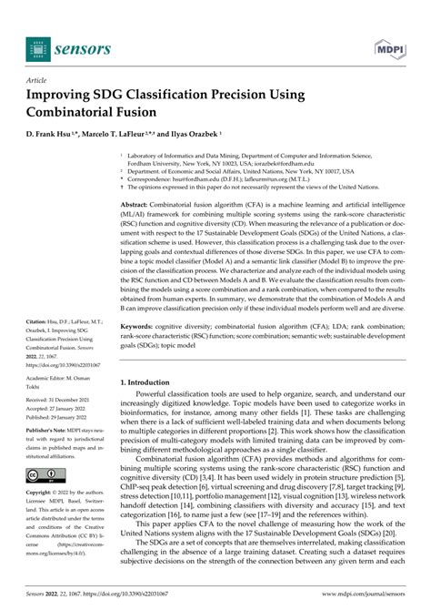 Pdf Improving Sdg Classification Precision Using Combinatorial Fusion