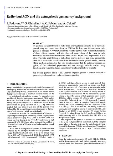 Pdf Radio Loud Agn And The Extragalactic Gamma Ray Background