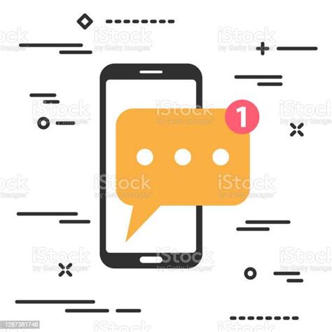 새로운 채팅 메시지 알림과 휴대 전화 스마트 폰과 채팅 거품 텍스트 새로운 메시징 평면 디자인 개념에이징 플랫 디자인 개념