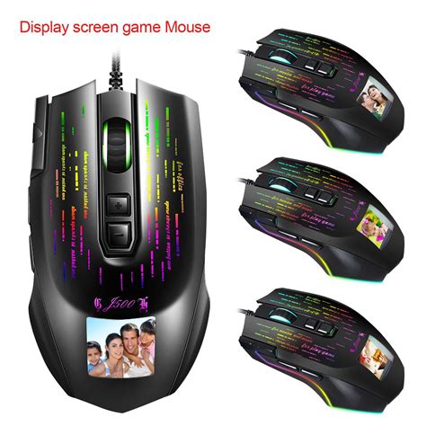 Office Supply Customized Logo Multi Language Play Display USB Wired Gaming RGB Optical Mouse