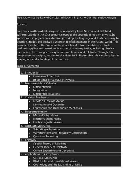 Calculus And Its Application In Modern Physics Pdf General