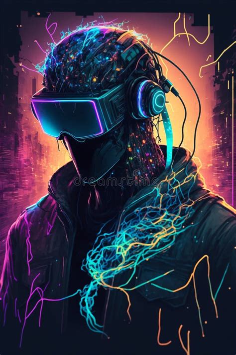 A Person Wearing A Vr Headset Cybersecurity Cyberpunk Hacking Vr