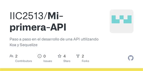 GitHub IIC Mi Primera API Paso A Paso En El Desarrollo De Una API Utilizando Koa Y Sequelize