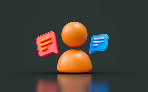 어두운 배경에서 메시지 채팅이 있는 고객 서비스 기호 3d 렌더링 3차원 형태에 대한 스톡 사진 및 기타 이미지 3차원 형태 디지털 생성 이미지 아바타 Istock